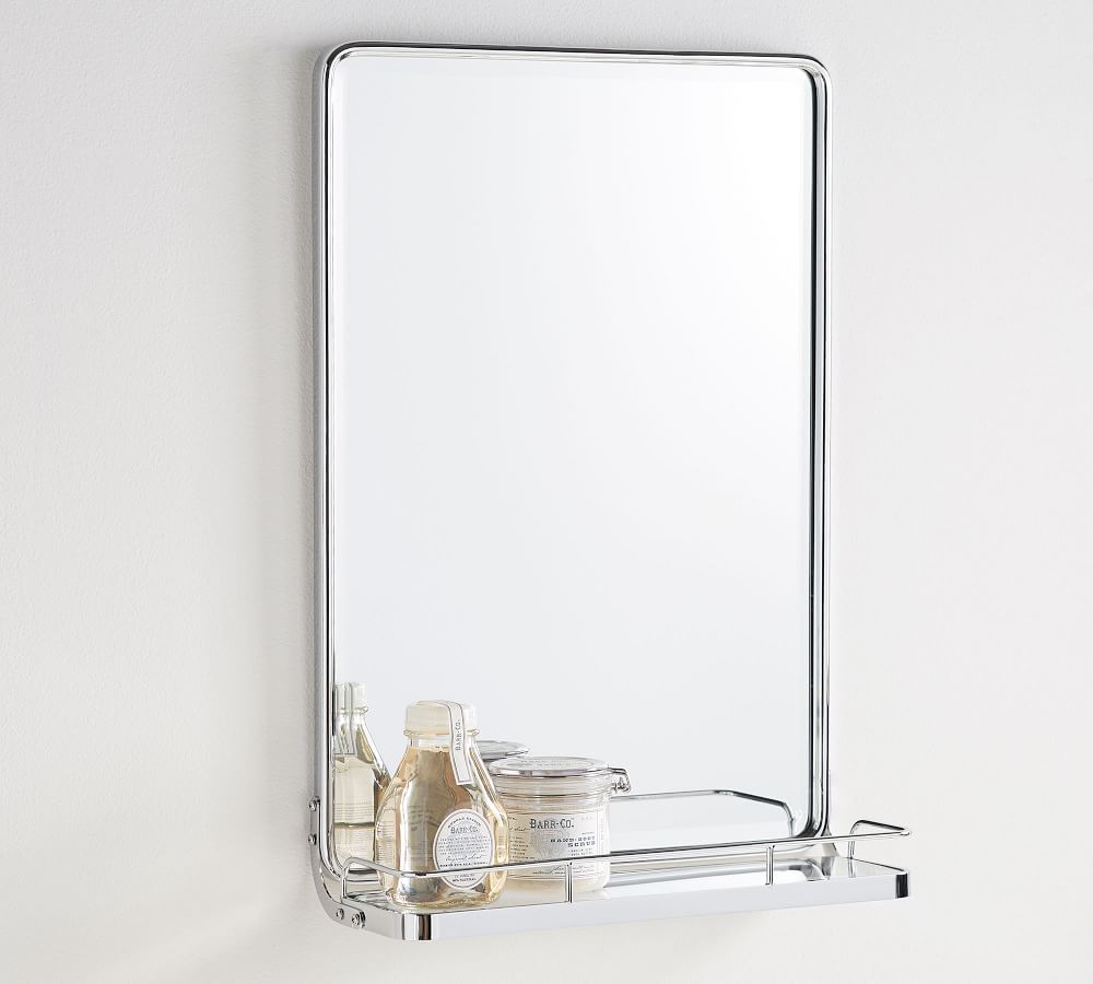 Vintage Rounded Rectangular Mirror With Shelf | Pottery Barn