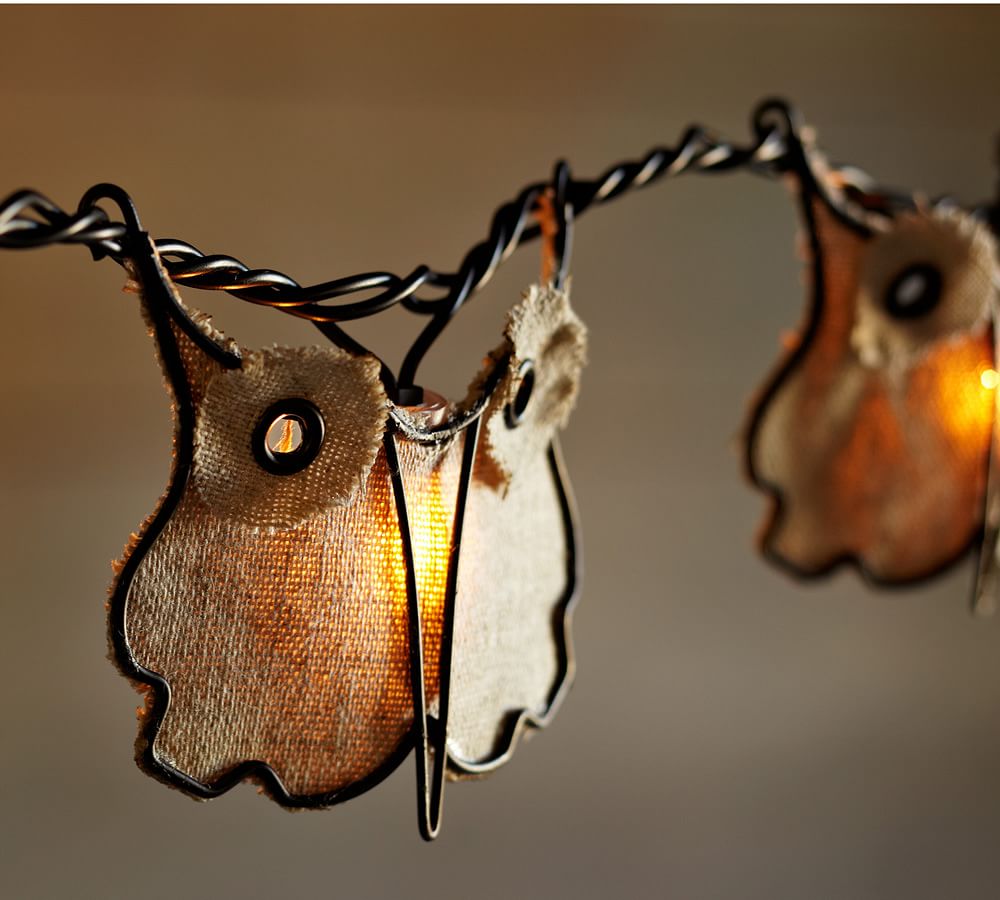 Burlap Owl String Lights | Pottery Barn