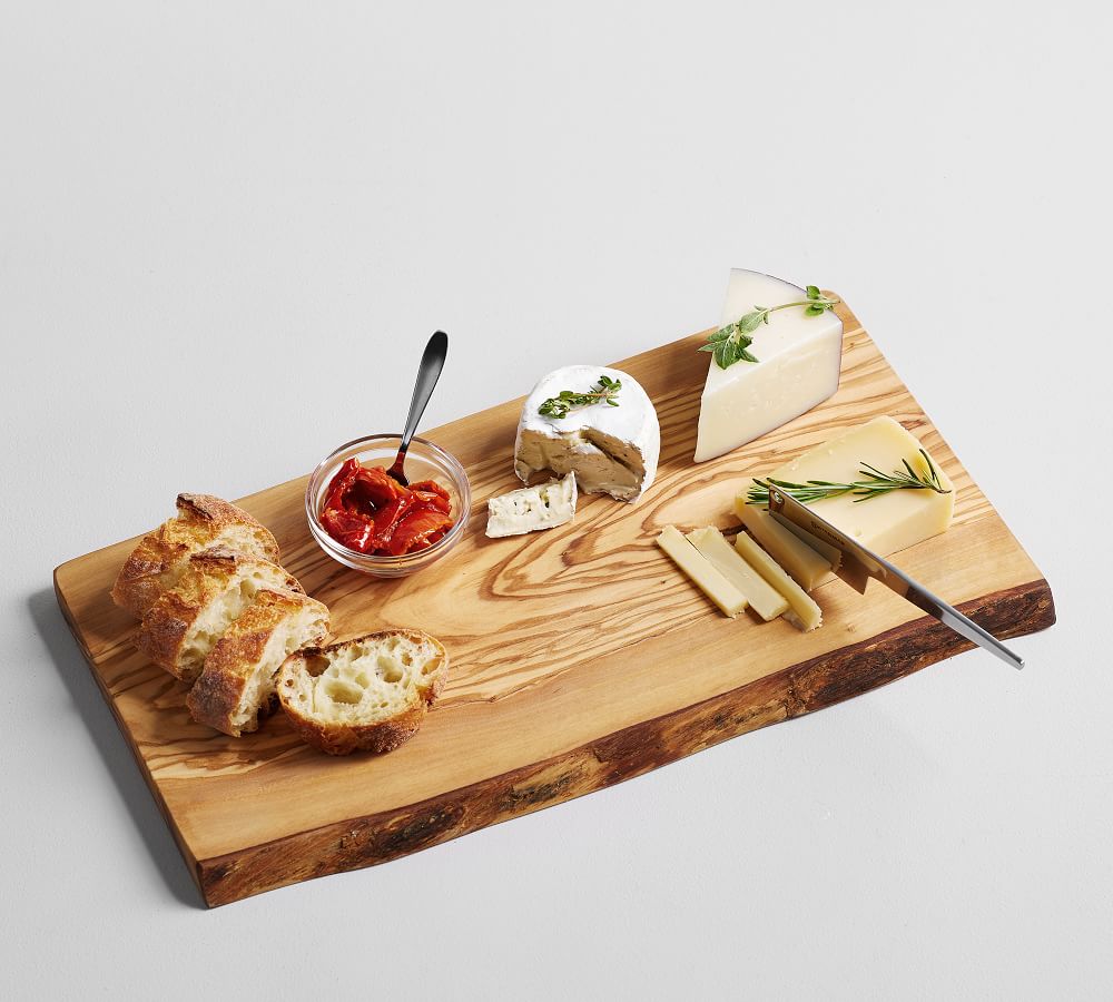 Olive Wood Rustic Edge Cheese & Charcuterie Board | Pottery Barn