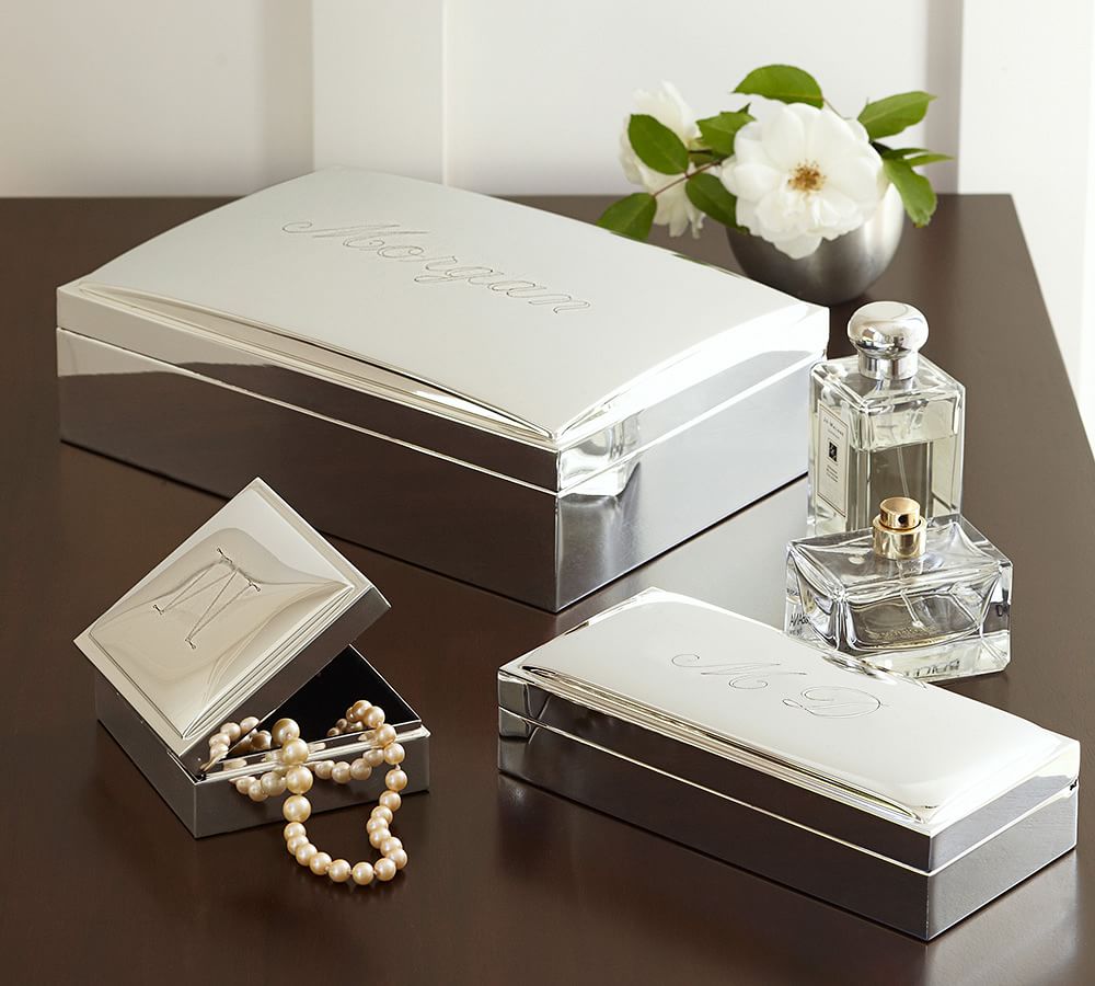 Engravable Silver-Plated Jewelry Boxes | Pottery Barn