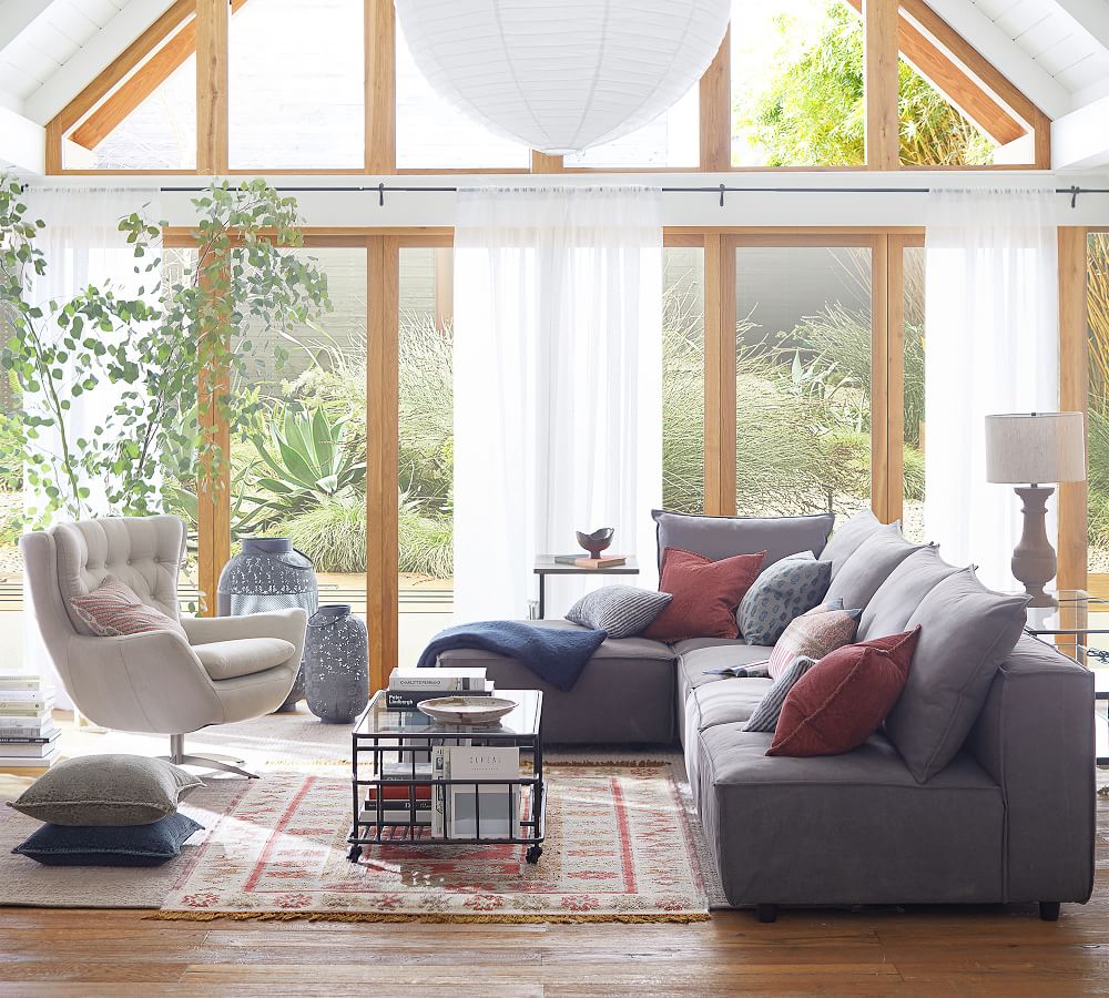 Wells Upholstered Swivel Chair | Pottery Barn