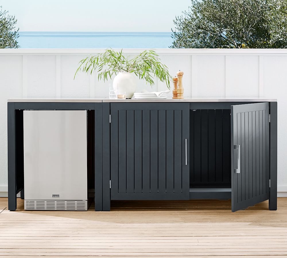 Indio Metal Outdoor Kitchen Convertable Refrigerator & Double Door ...