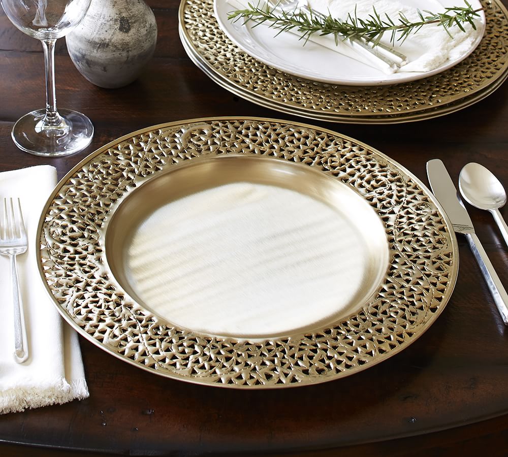Punched Metal Charger Plates | Pottery Barn