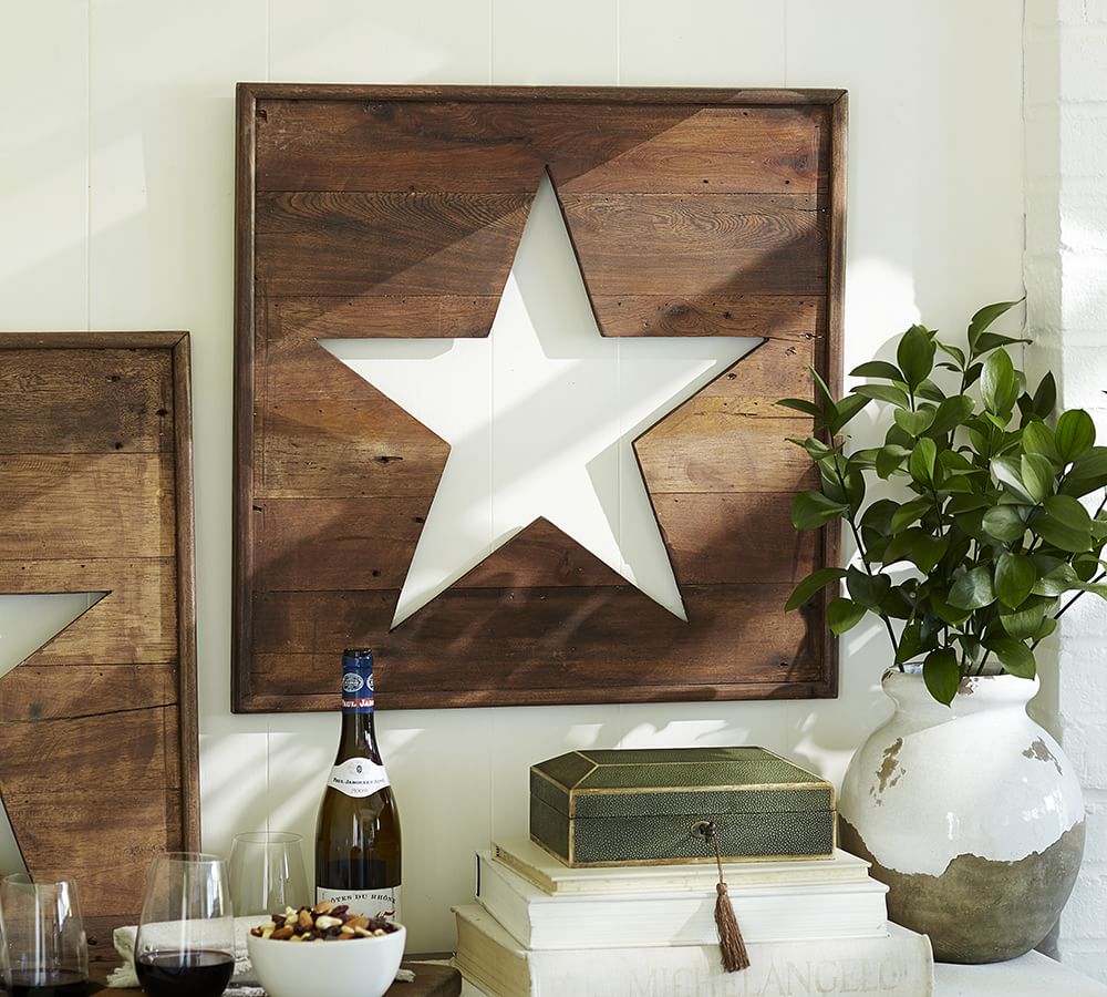 Pierced Wood Star Panel | Wall Art | Pottery Barn