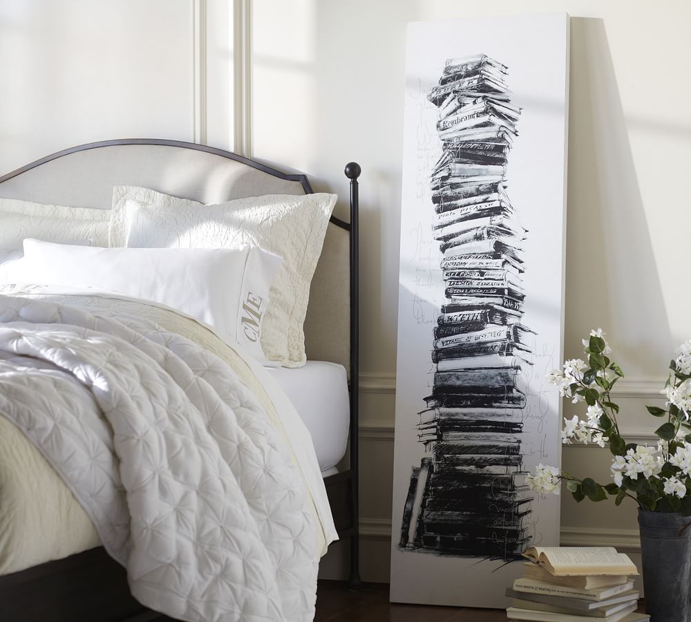 Book Stack Stretched Canvas | Pottery Barn