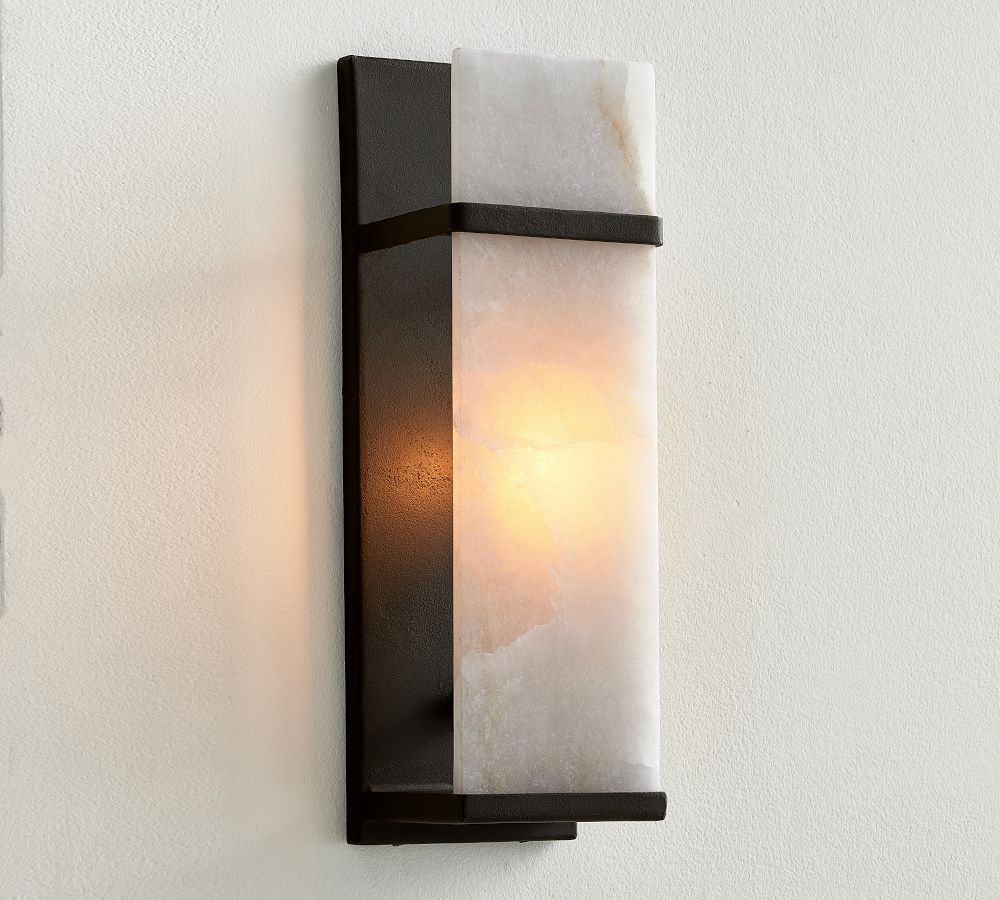 Windham Alabaster Tile Sconce | Pottery Barn