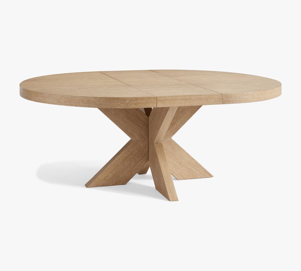 Modern Farmhouse Round Pedestal Extending Dining Table | Pottery Barn