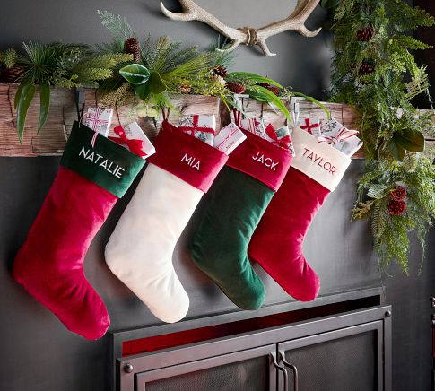 Classic Velvet Bone Stocking | Pottery Barn