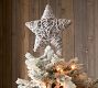Light Up Snowy Star Handcrafted Rattan Tree Topper | Pottery Barn