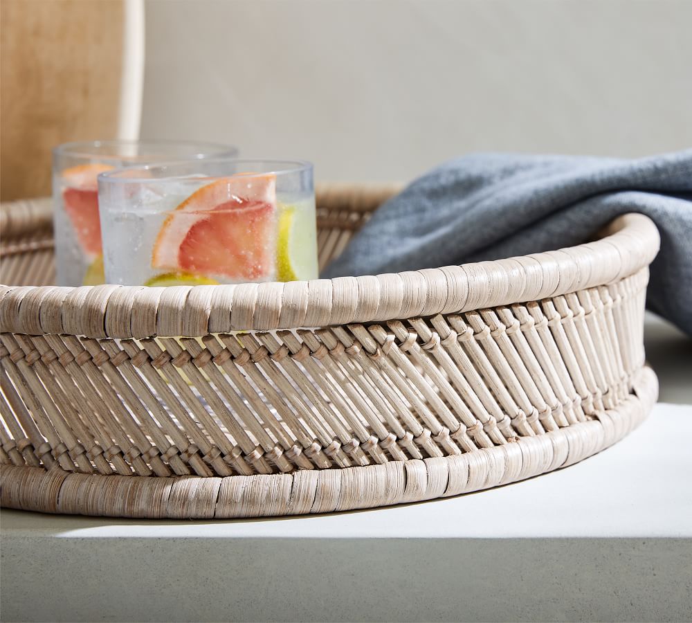 Eden Handwoven Rattan Trays | Pottery Barn