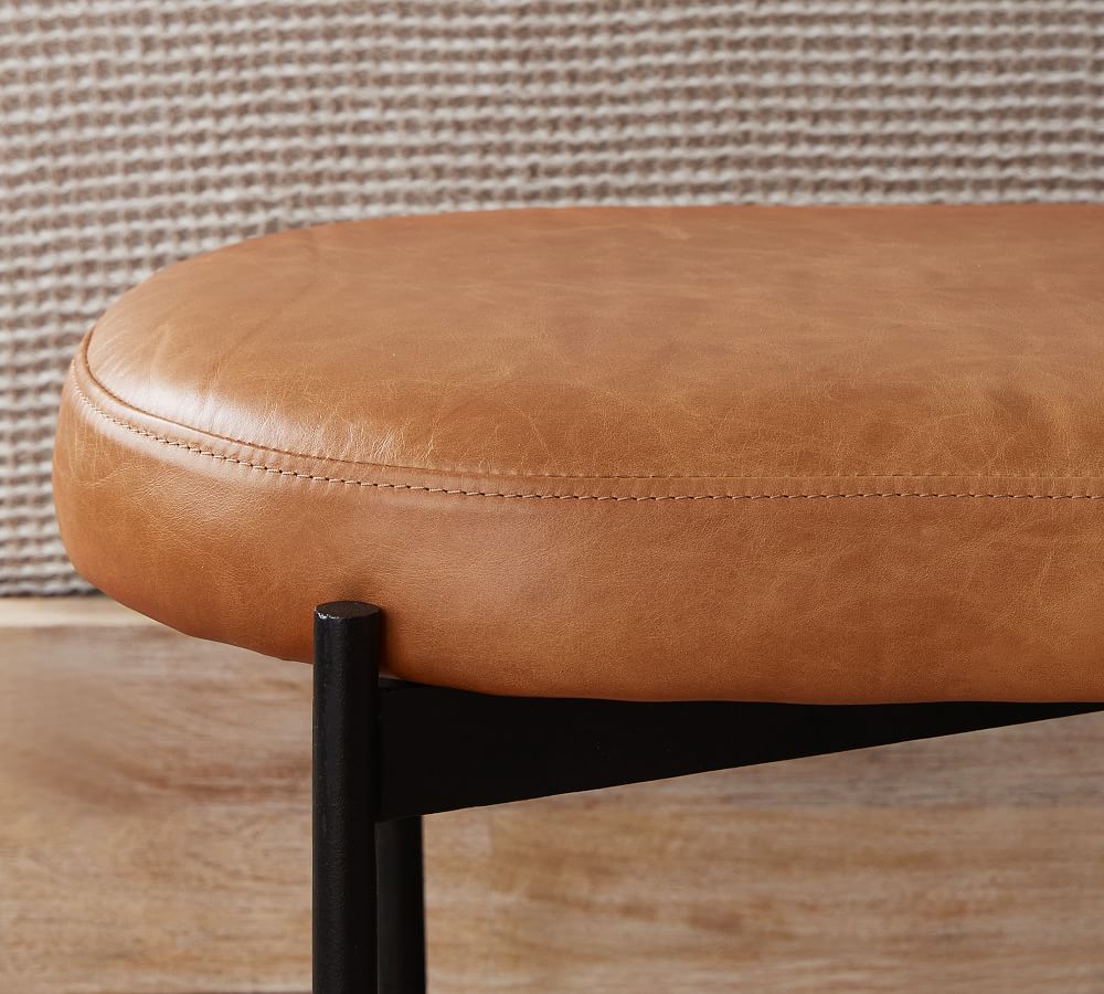 Maison Leather Backless Bench | Pottery Barn