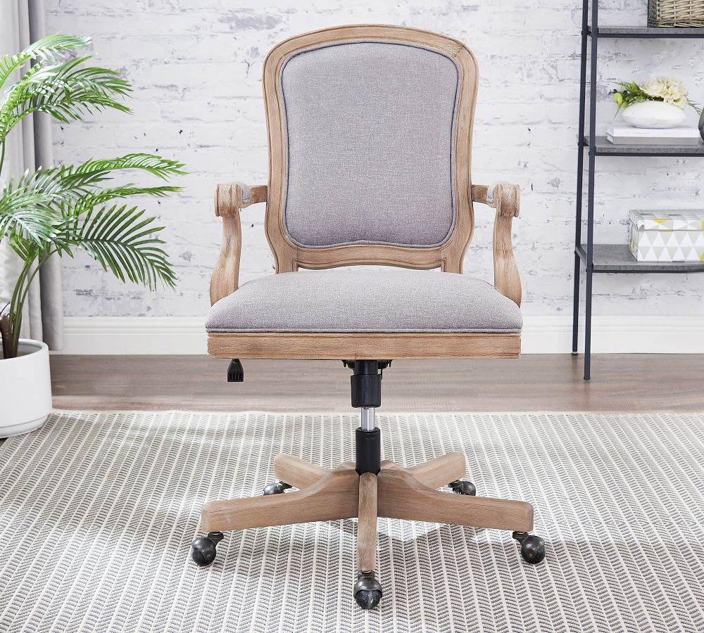 Izzy Upholstered Swivel Desk Chair | Pottery Barn