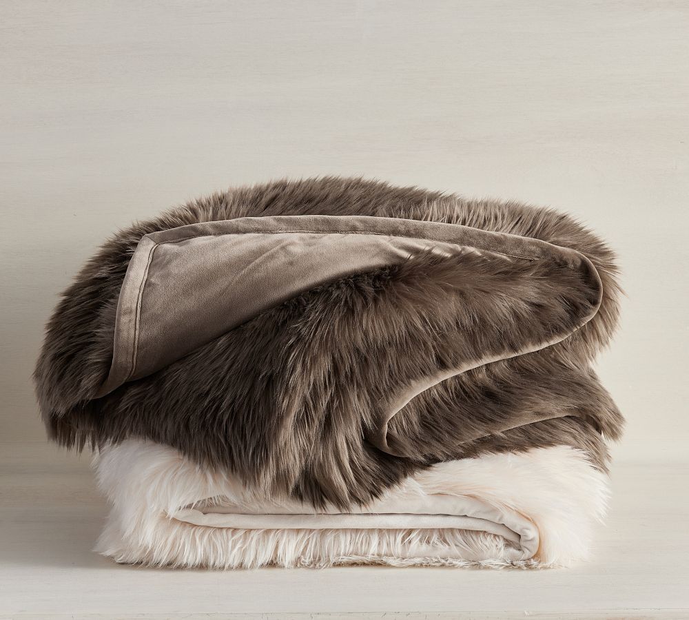 Luxe Faux Fur Throw | Pottery Barn