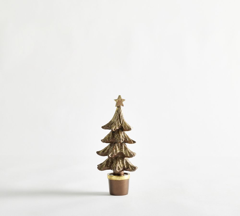 Handcrafted Glittery Decorative Trees | Pottery Barn