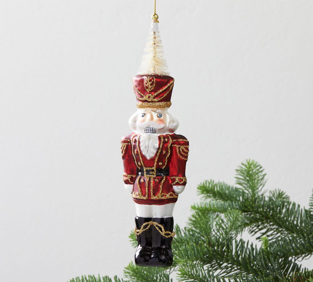 Mercury Glass Nutcracker Ornaments Set Of 2 | Pottery Barn