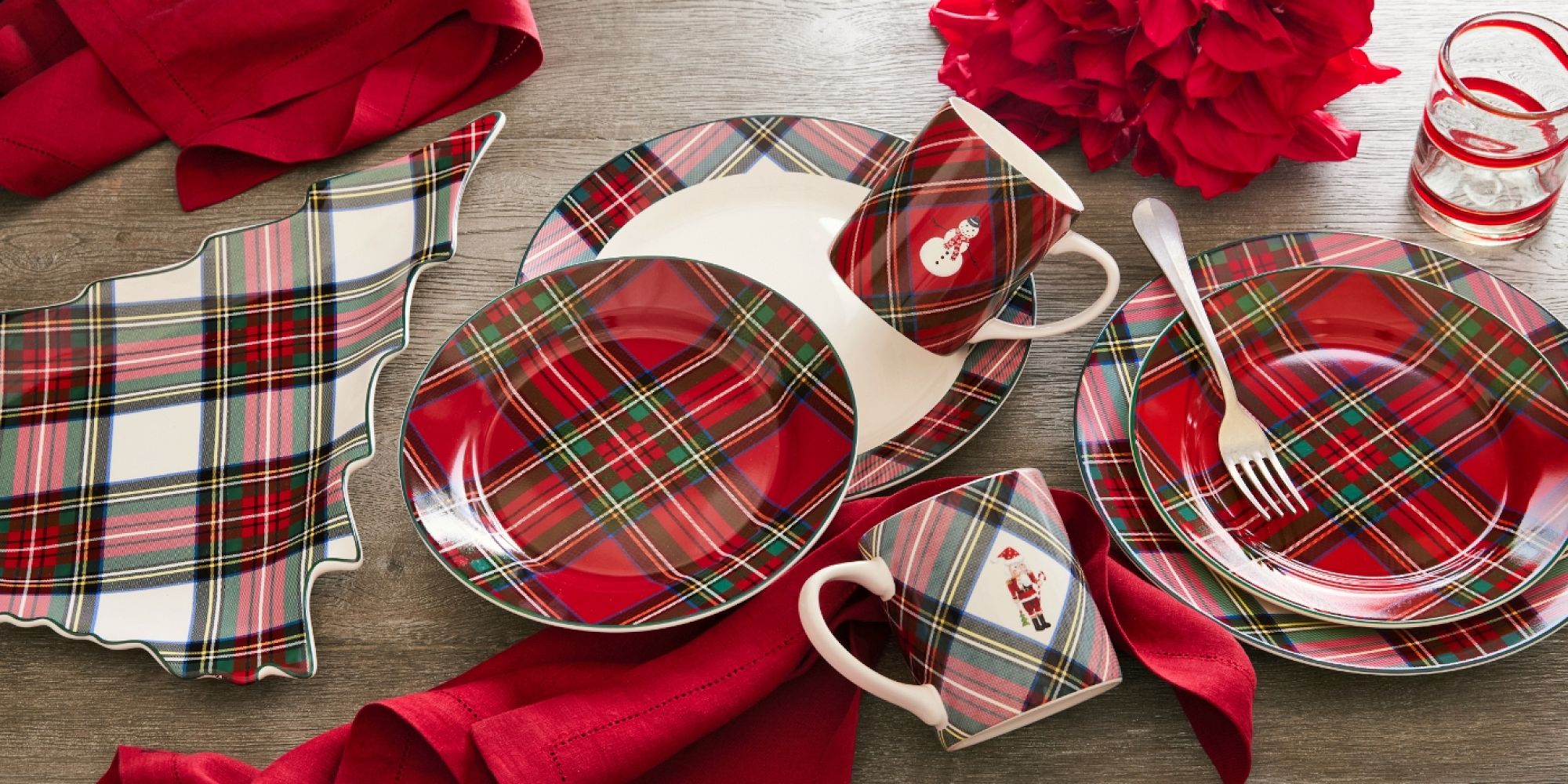 Stewart Plaid Stoneware Dinner Plates - Set of 4 | Pottery Barn