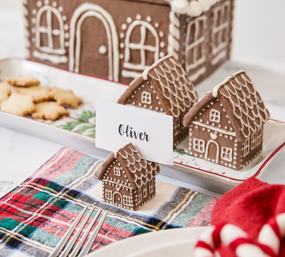 Gingerbread House Stoneware Salt & Pepper Shakers | Pottery Barn