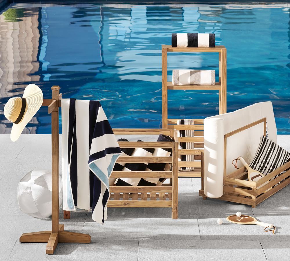 Teak Wood Towel Stand | Pottery Barn