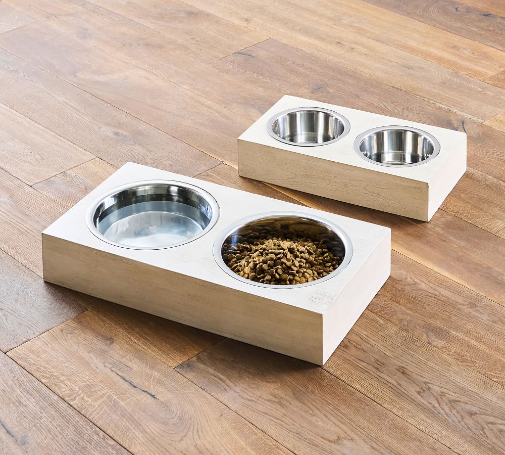 Cayman Raised Wooden Base Pet Bowls | Pottery Barn