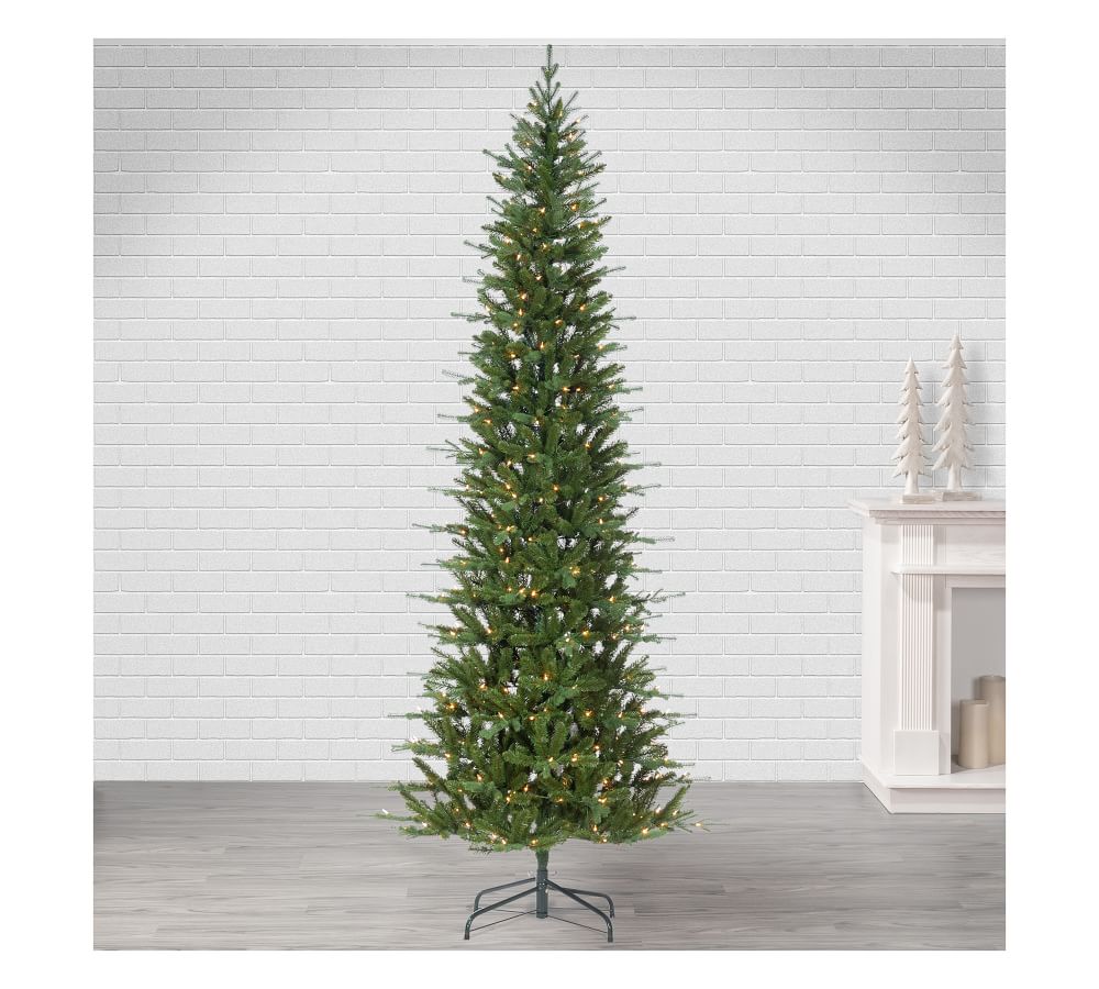 Pre-Lit Faux Natural Cut Narrow Dover Pine Tree | Pottery Barn