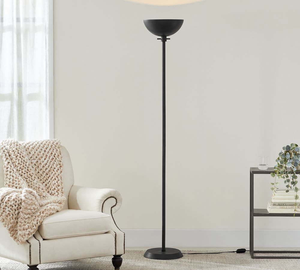 Caufield Metal Dome Uplight Floor Lamp | Pottery Barn