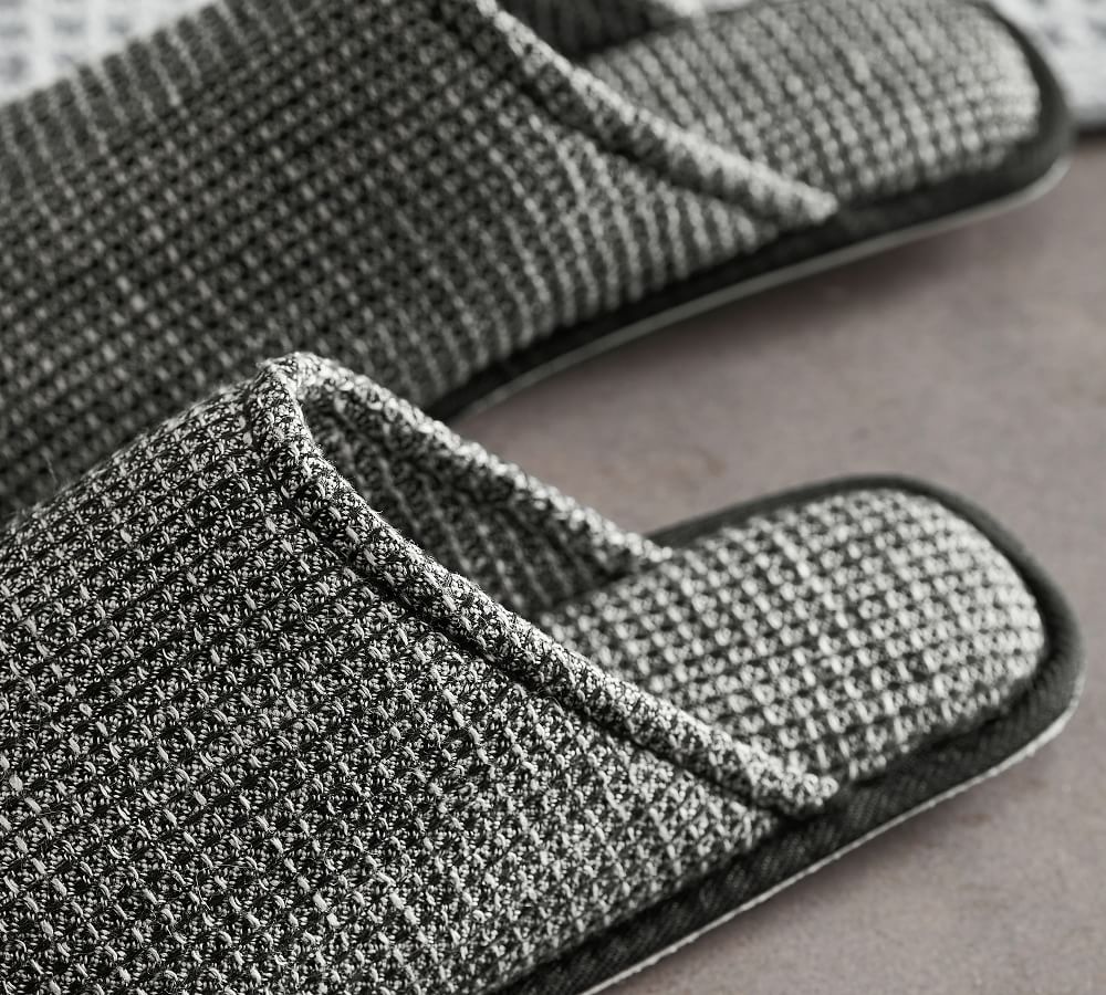 Belgian Flax Linen Waffle Slippers | Pottery Barn