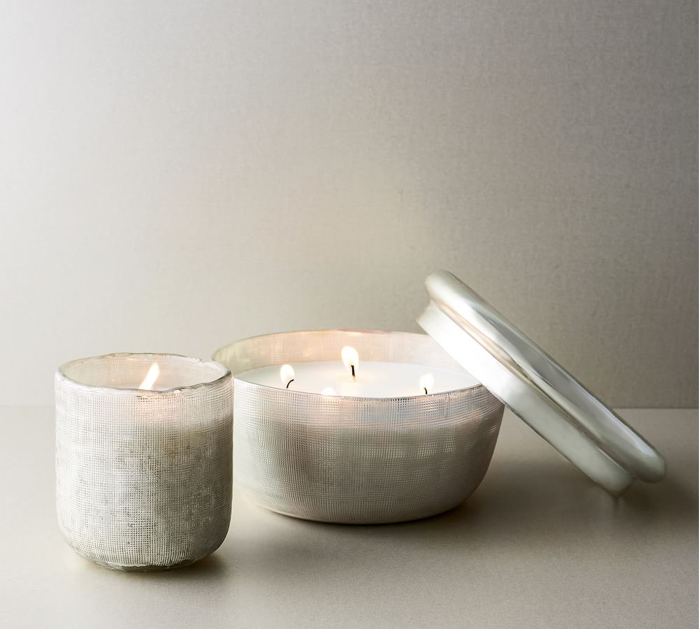 Textured Modern Glass Candles | Pottery Barn