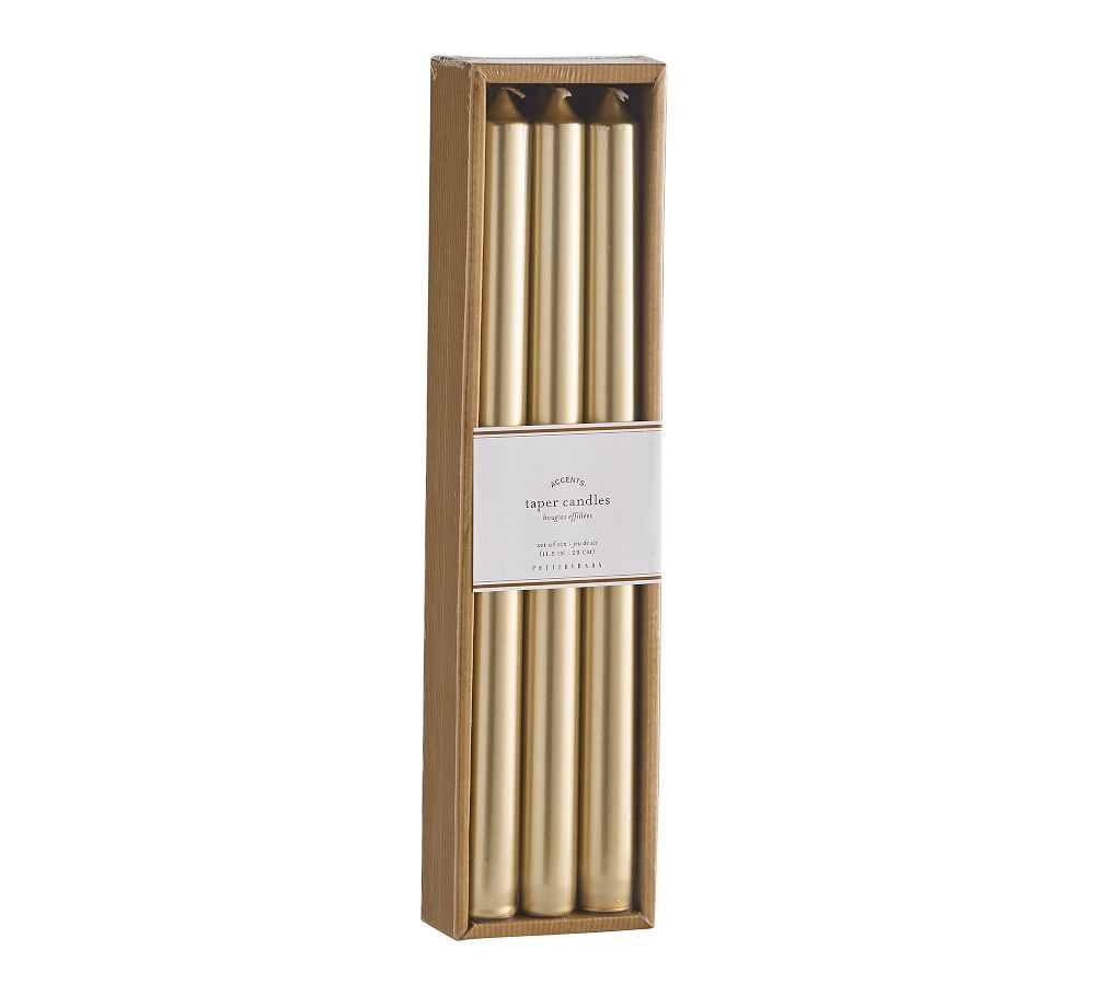 Unscented Gold Taper Candles - Set of 6 | Pottery Barn