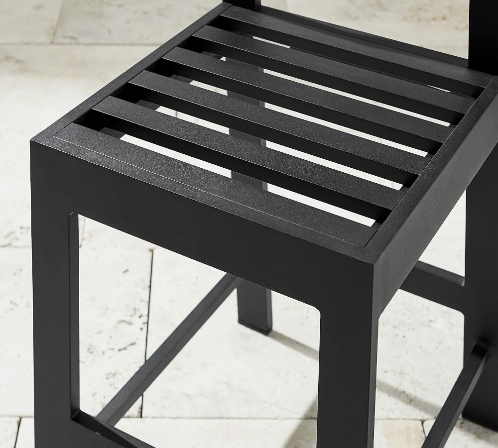 Malibu Metal Counter Stool, Black | Pottery Barn
