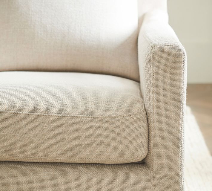 Ayden Square Arm Slipcovered Swivel Glider | Pottery Barn