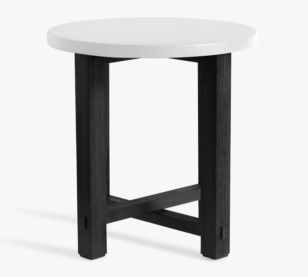 Abbott Outdoor Side Table, Brown | Pottery Barn