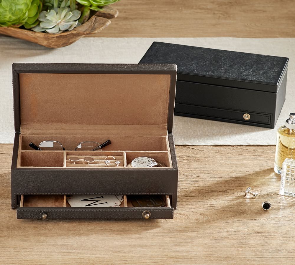 Grant Leather Accessory Storage Box | Pottery Barn
