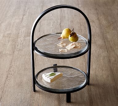 Slab Glass Tiered Stand | Pottery Barn