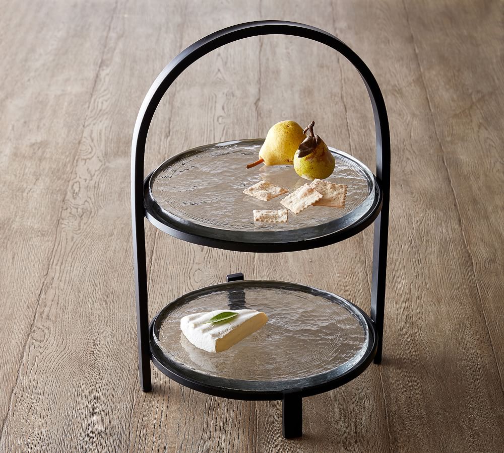 Slab Glass Tiered Stand | Pottery Barn