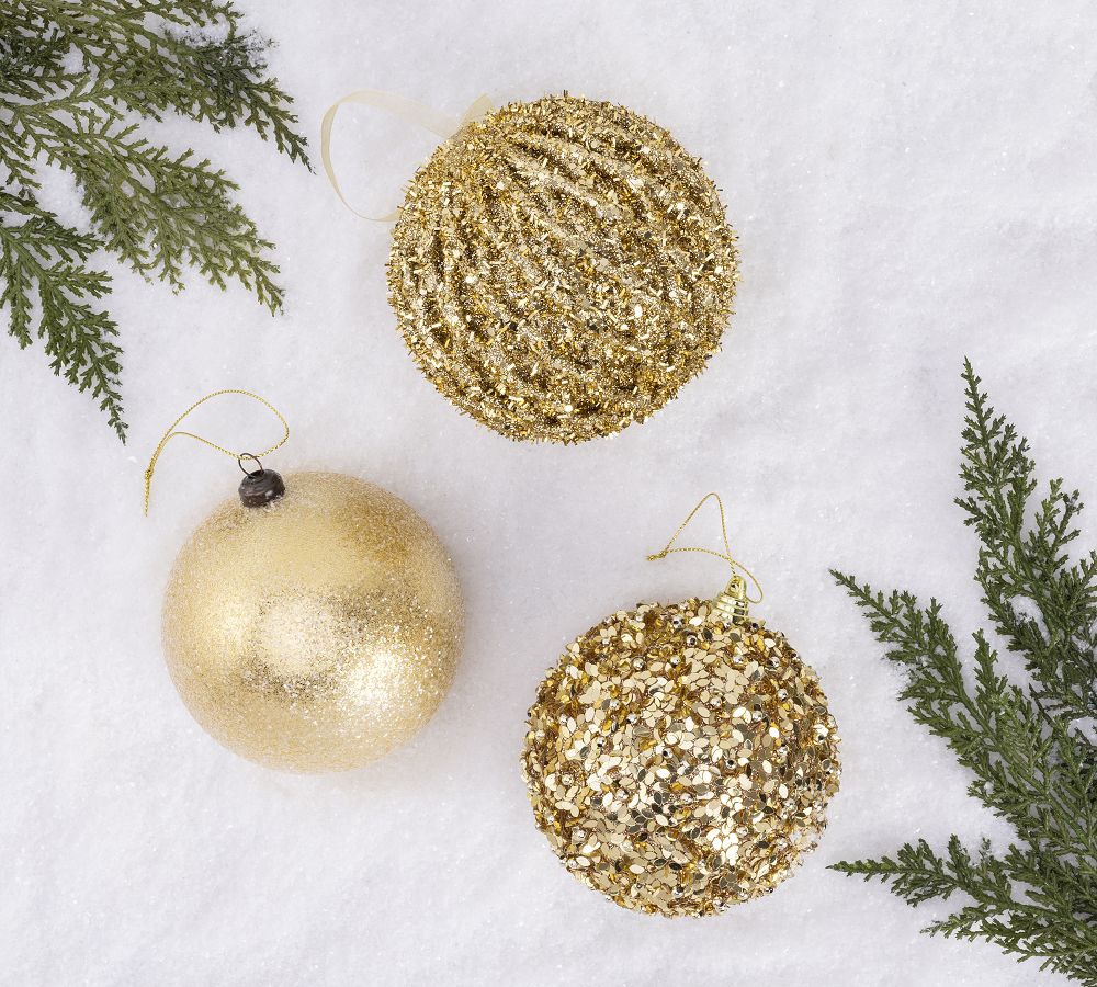 Shatterproof Gilded Gold Star Ornament Sets | Pottery Barn