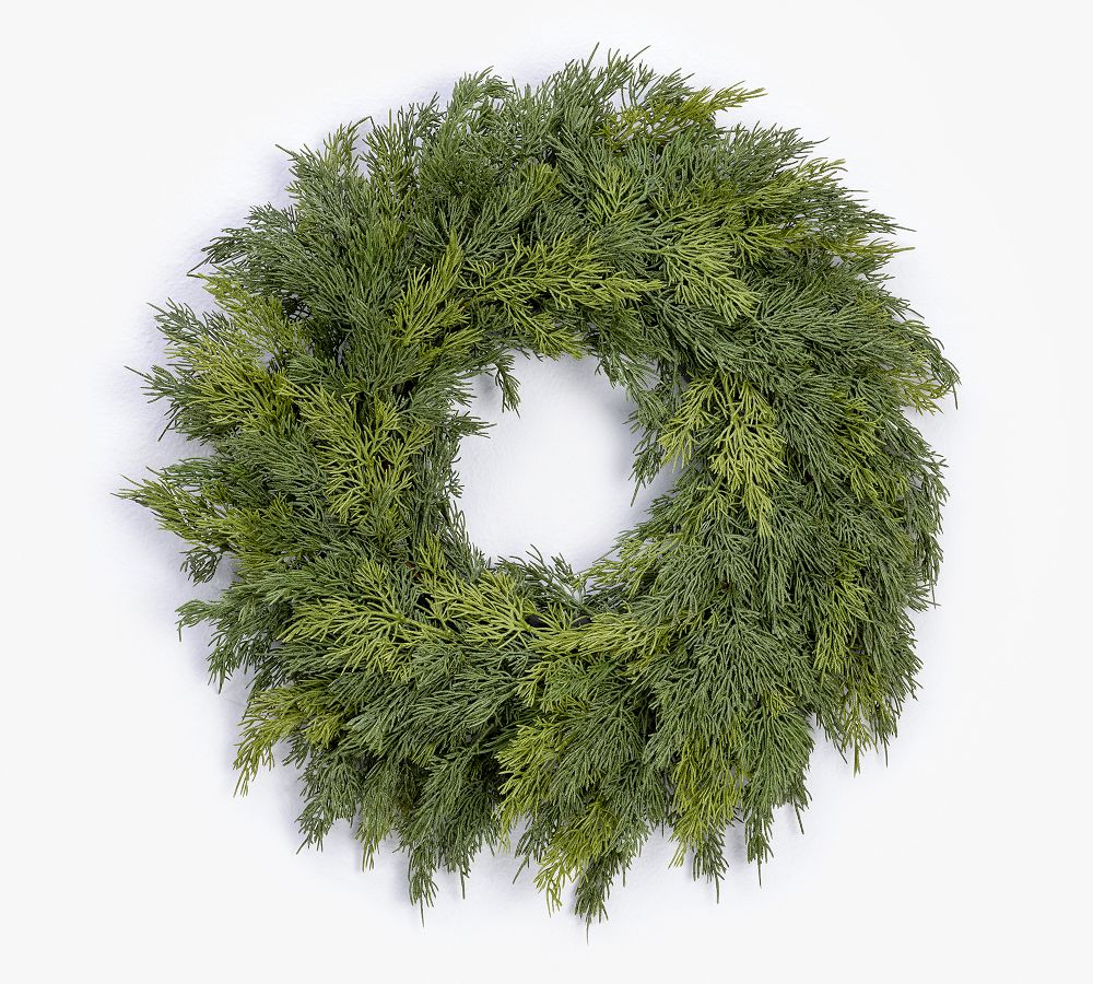 Faux Soft Cedar Wreath - 24" | Pottery Barn