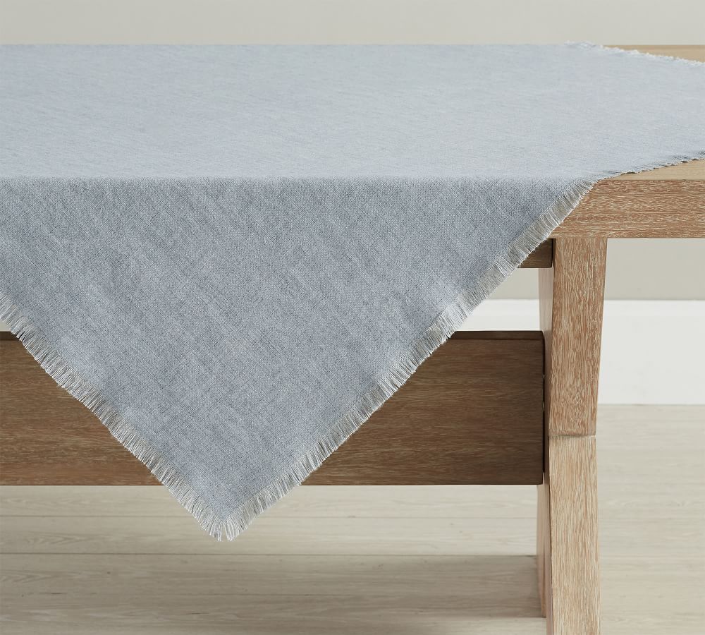 Frayed Linen Table Throw | Pottery Barn