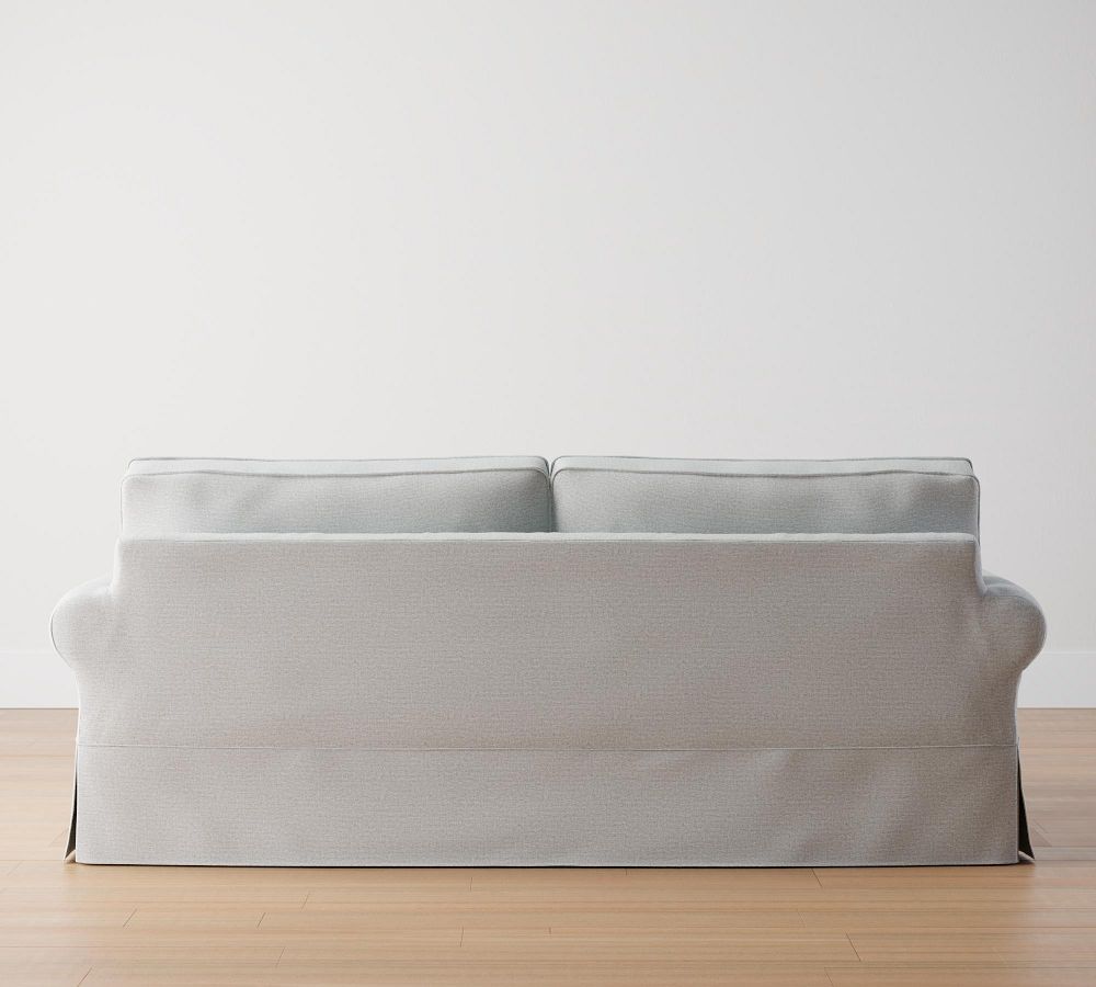 PB Comfort Roll Arm Slipcovered Sleeper Sofa With Memory Foam Mattress ...