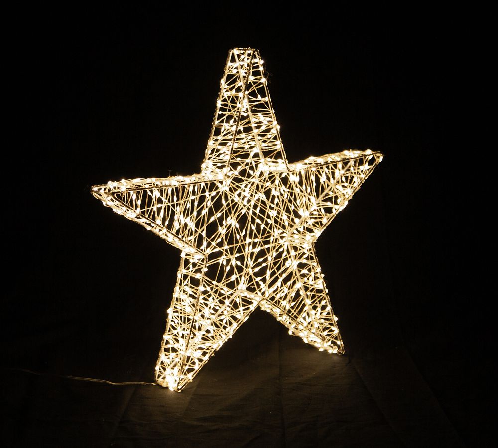 Pre-Lit Silver Stars - Set of 4 | Pottery Barn