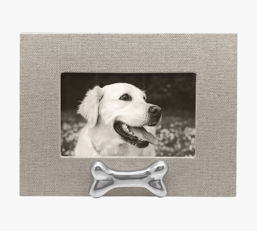 Linen Picture Frame with Silver Dog Bone | Pottery Barn