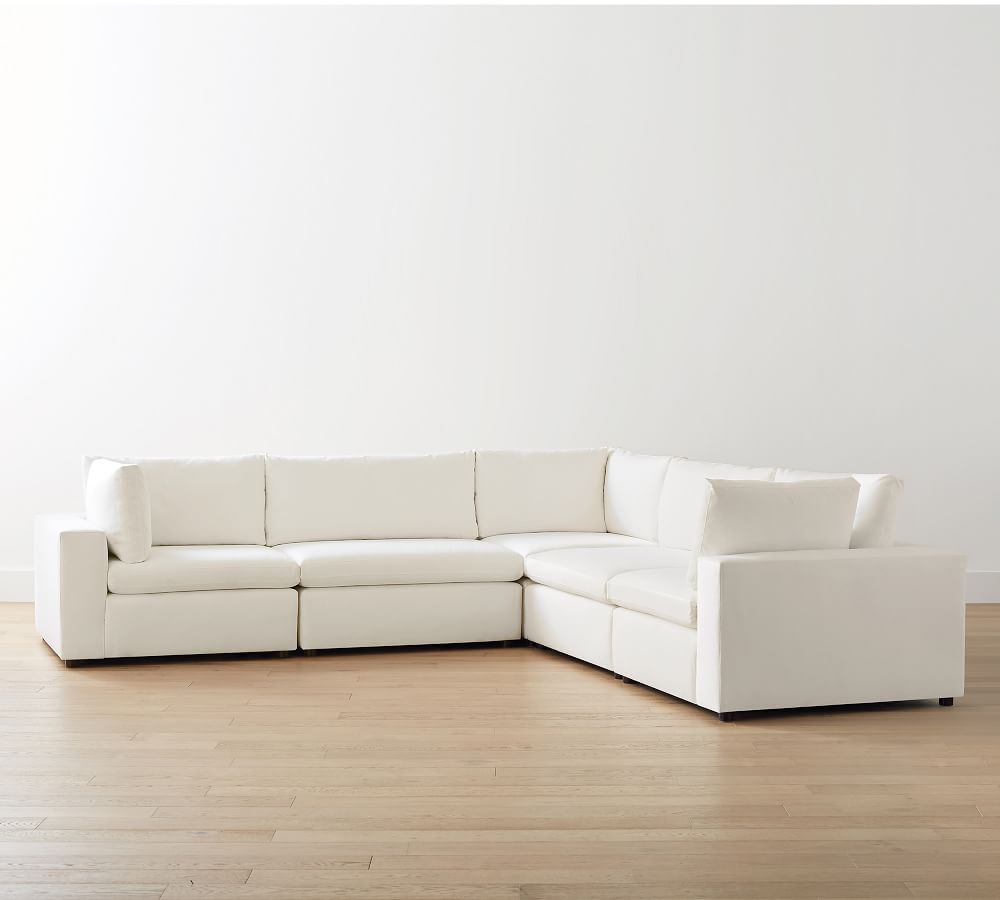 Dream Square Wide Arm Upholstered Modular L-Shaped Sectional | Pottery Barn