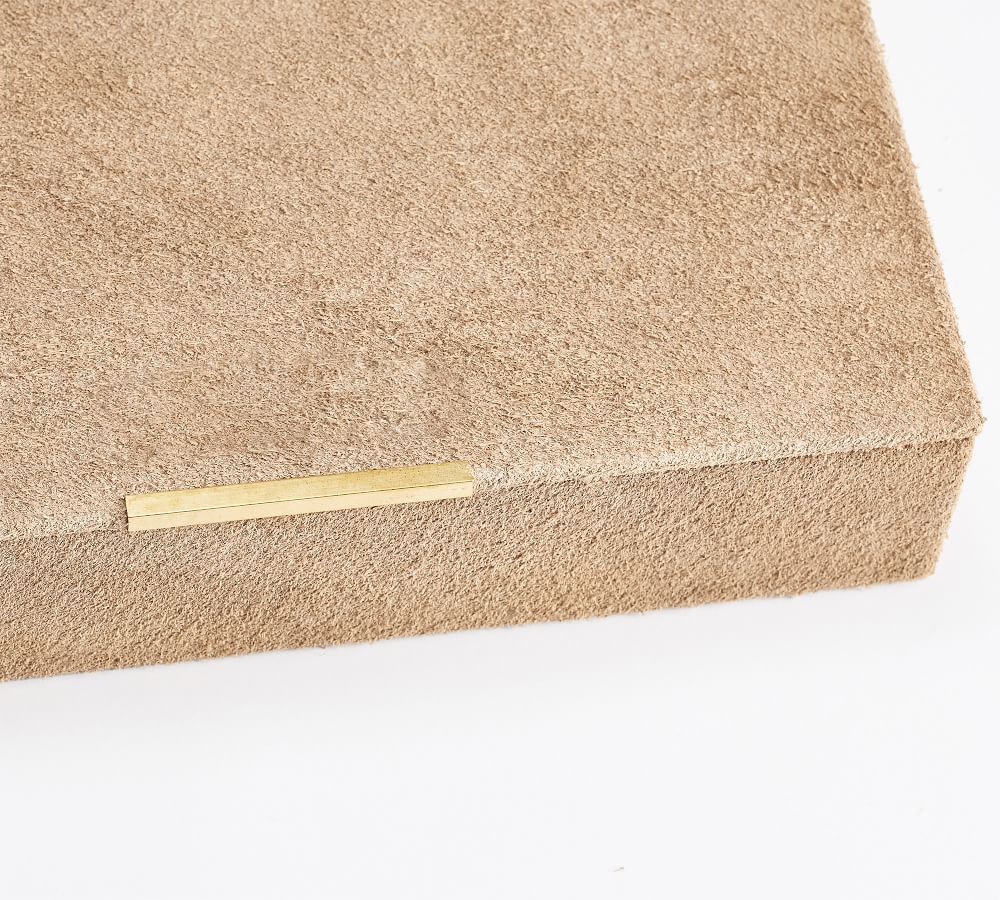 Avalon Large Suede Jewelry Box | Pottery Barn
