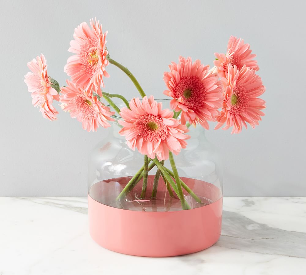 Color Block Glass Mason Jar Vase Collection | Pottery Barn