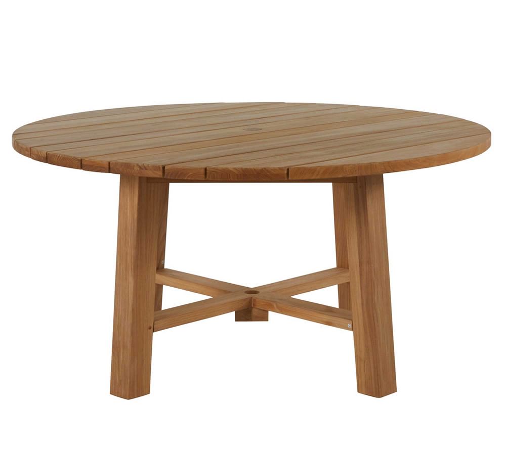 Vona 60" Teak Round Dining Table | Pottery Barn