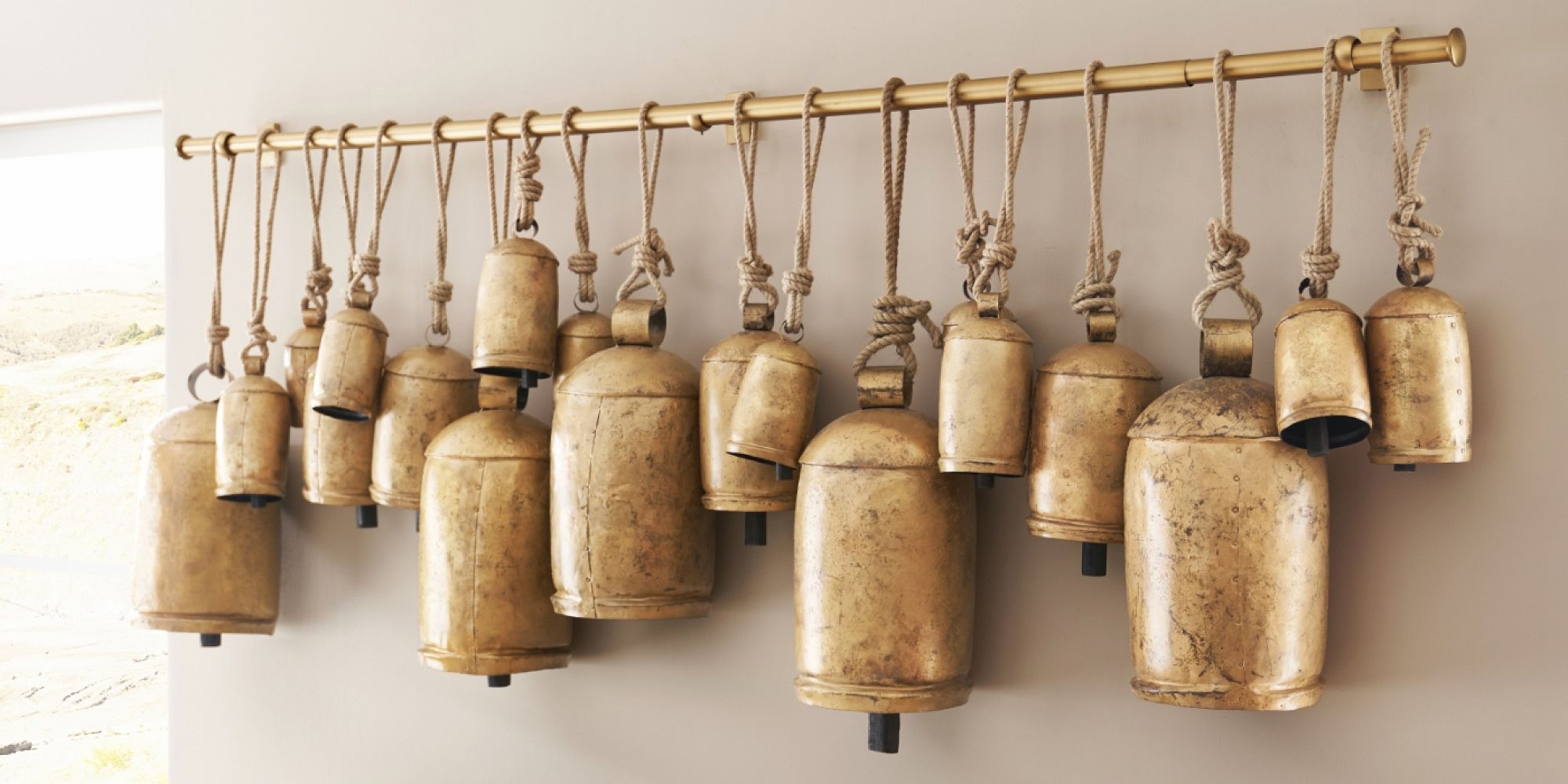 Handcrafted Brass Bells Wall Art | Pottery Barn