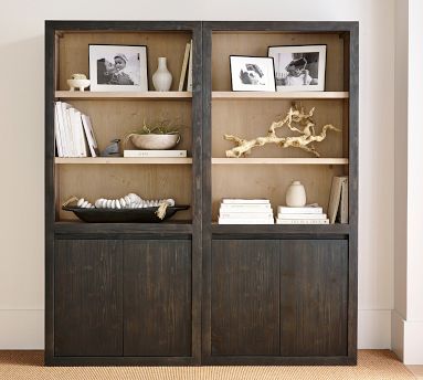 Folsom Two-Toned Bookcase with Doors | Pottery Barn