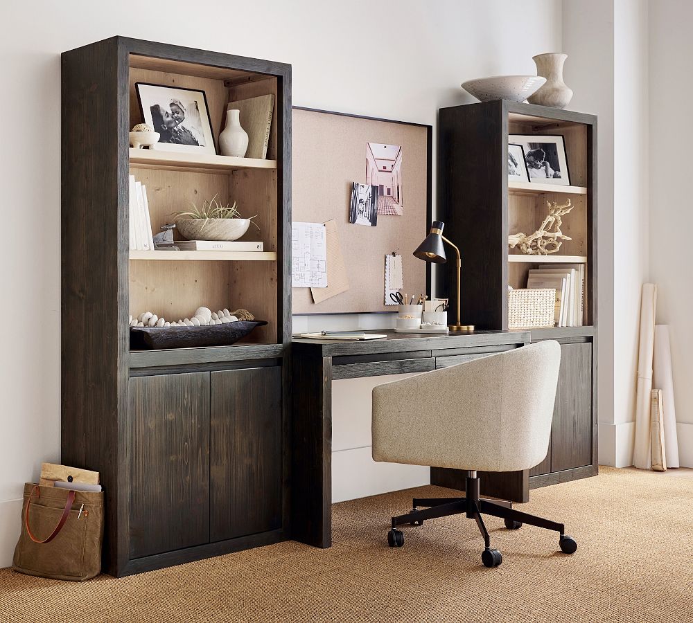 Folsom Two-Toned Bookcase with Doors | Pottery Barn
