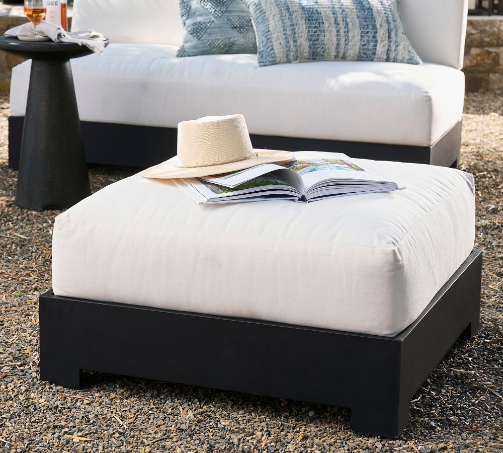 Malibu Metal Platform Ottoman | Pottery Barn