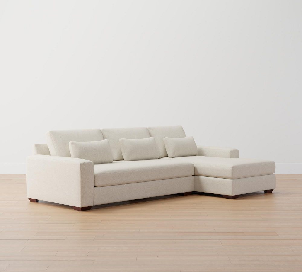 Big Sur Square Arm Deep Seat Upholstered Sofa with Chaise Sectional ...