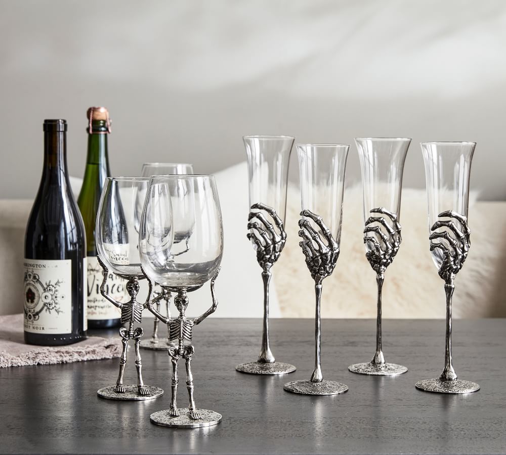 Skeleton Hand Champagne Glass | Pottery Barn